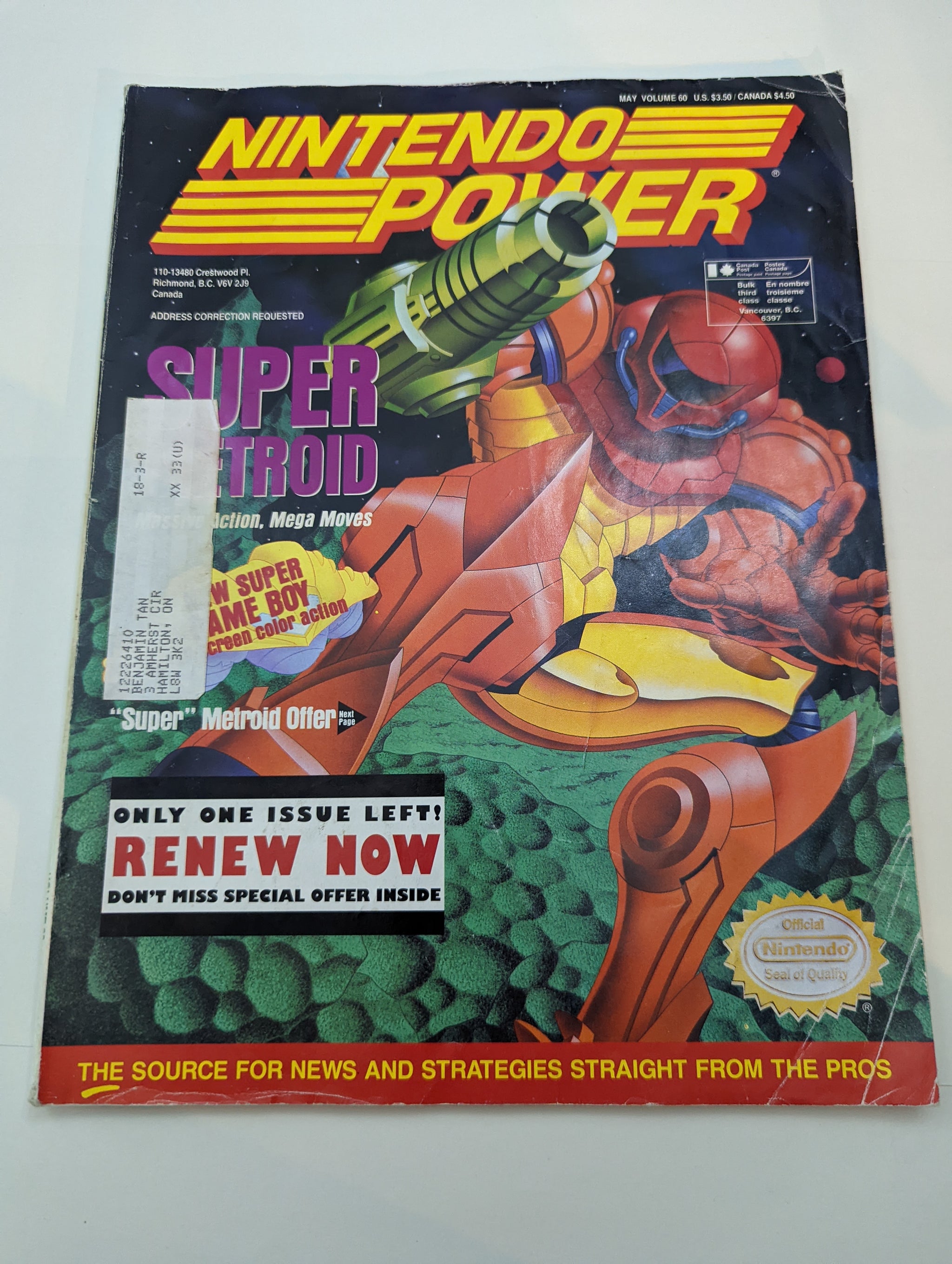 Nintendo Power Issue: 60 Super Metroid (With Poster and Cards ...